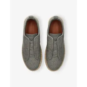Zegna Triple Stitch Canvas Espadrilles - Grey