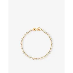 ASTRID & MIYU Heart Bezel Tennis Bracelet - Gold
