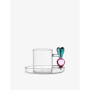 ICHENDORF MILANO Vegetables Raddish Glass Coffee Cup And Saucer - Multicolor