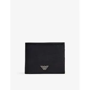 Emporio Armani Brand-plaque Billfold Woven Wallet - Black