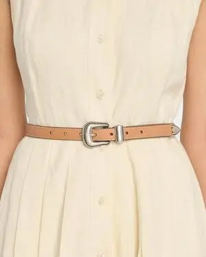 Polo Ralph Lauren Grain Vachetta Leather Skinny Belt - Cuoio