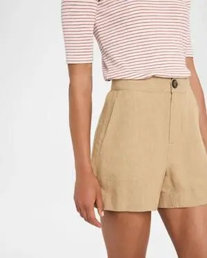 Vince Mid-rise Hemp Shorts - Ltbrwn
