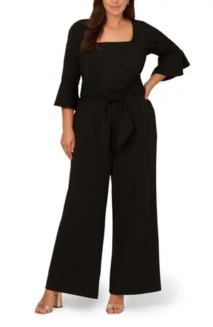 Adrianna Papell Tie Front Jumpsuit - Black