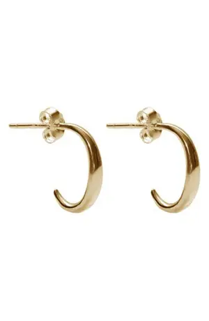 Argento Vivo Oval J-hoop Earrings - Gold