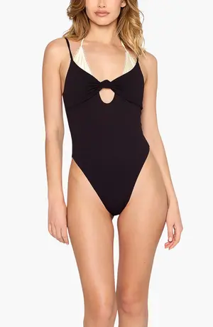 BEACH BUNNY Rumi One-piece Swimsuit - Black / White