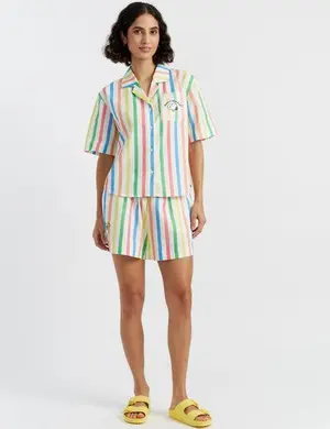 Chinti & Parker Striped Linen-cotton Shorts