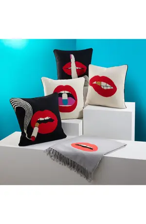 Jonathan Adler Lips Embellished Throw