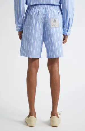 Jacquemus Le Short Aloe Stripe Shorts - Blue
