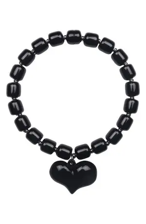 JULIETTA Amore Heart Pendant Collar Necklace - Black