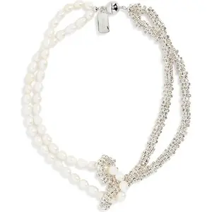 JULIETTA Minetta Freshwater & Rondelle Collar Necklace - Pearl