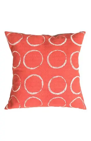 MBARE Sadza Circles Pillow Covermadagascar 18' - Coral