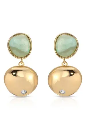 Ettika Stardust Sphere Drop Earrings - Amazonite And Gold