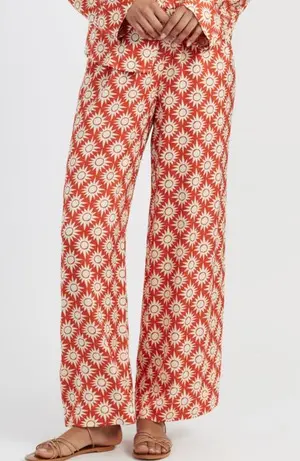Chinti & Parker Printed Relaxed Fit Trousers - Terracotta