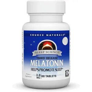 SOURCE NATURALS Sleep Science Melatonin 3mg Time Release 60 Tablets - One-color