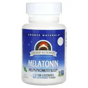 SOURCE NATURALS Melatonin 1mg Peppermint 100 Lozenges - One-color