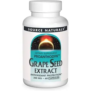 SOURCE NATURALS Grape Seed Extract 200mg 60 Capsules - One-color