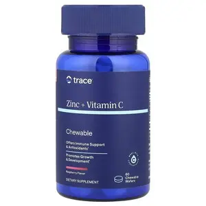 TRACE MINERALS Zinc + Vitamin C Chewable Raspberry 60 Wafers - One-color