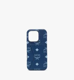 Mcm Iphone 16 Pro Case In Visetos - Blue Visetos