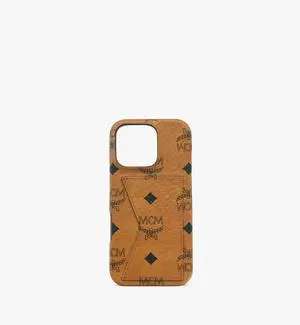 Mcm Iphone 16 Pro Case In Visetos - Cognac