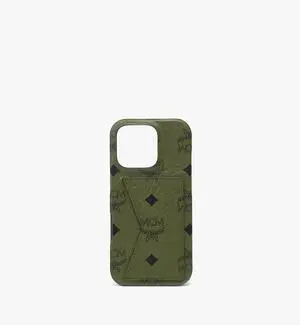 Mcm Iphone 16 Pro Case In Visetos - Khaki Moss