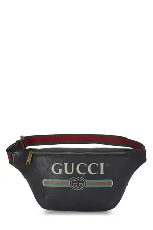 Gucci Leather Logo Printed Belt Bag - Black