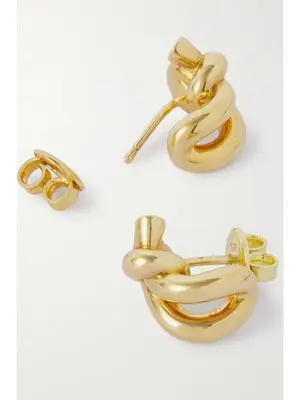 Bottega Veneta Plated Knot Earrings - Gold