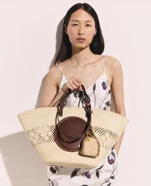 Stella McCartney Raffia Crochet Large Tote Bag