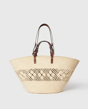 Stella McCartney Raffia Crochet Large Tote Bag