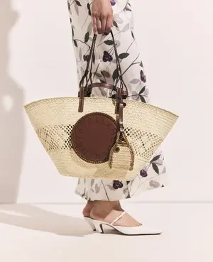 Stella McCartney Raffia Crochet Large Tote Bag