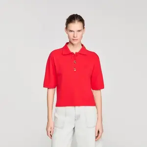Sandro Polo Shirt With Embroidery