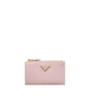 Prada Saffiano Leather Card Holder - Pink