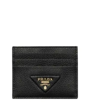 Prada Leather Card Holder - Black