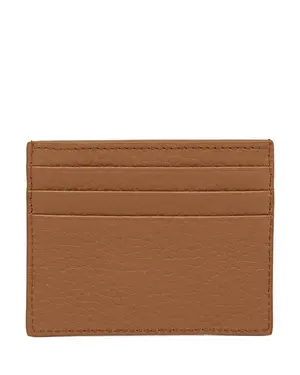 Prada Leather Card Holder - Brown