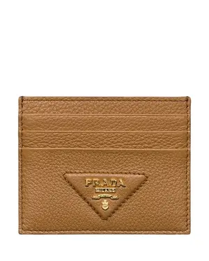 Prada Leather Card Holder - Caramel
