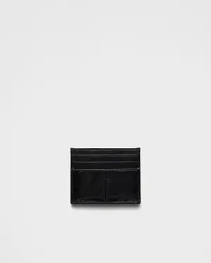 Prada Leather Card Holder - Dark Black
