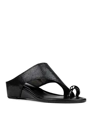 DONALD PLINER Toe Ring Wedge Sandals - Black