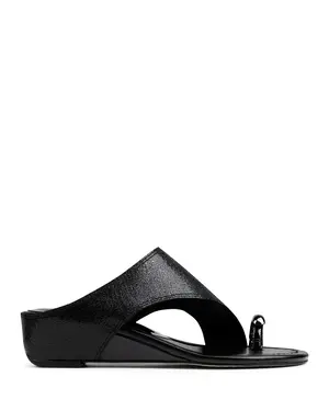 DONALD PLINER Toe Ring Wedge Sandals - Black