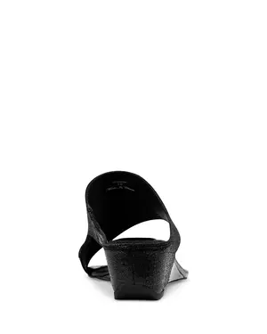 DONALD PLINER Toe Ring Wedge Sandals - Black