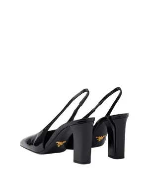 Prada Patent Leather Slingback Pumps - Black