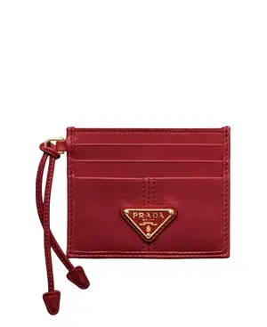 Prada Leather Card Holder Red