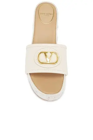 Valentino Garavani Vlogo Espadrilla Slides - Light Ivory
