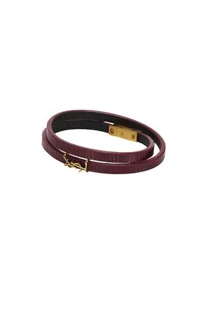 Saint Laurent Double Wrap Bracelet - Burnt Sand & Dark Burgundy