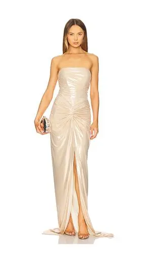 Retrofete Maytal Metallic Dress - Latte
