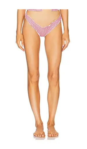 MORE TO COME Evelyn Bikini Bottom - Red Gingham
