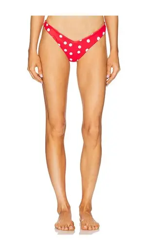 Superdown Lucy Bikini Bottom - Red Polka Dot