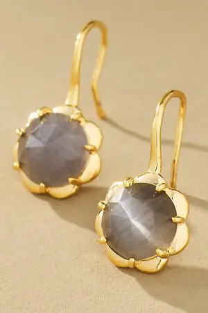 Anthropologie Stone Drop Earrings - Dark Blue