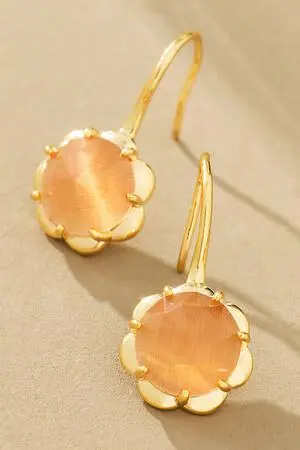 Anthropologie Stone Drop Earrings - Light Orange
