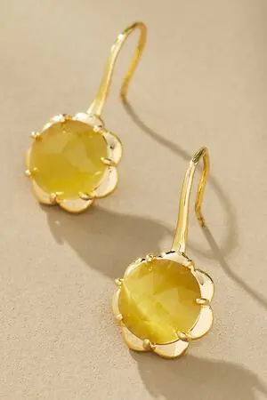 Anthropologie Stone Drop Earrings - Yellow
