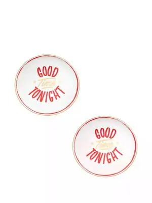 BITOSSI HOME Good Tonight Pizza Plates - White