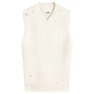 MAISON MARGIELA Numbers Print Distressed Vest